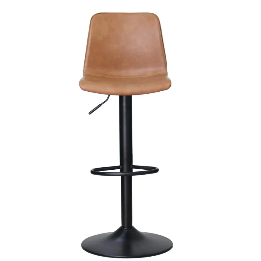 Set van 2 Phuket barkrukken cognac kunstleder | Barkrukoutlet.nl