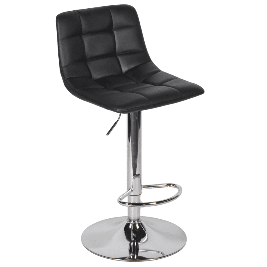 Casoria Barkruk Chroom - Zwart | Barkrukoutlet.nl